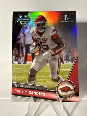 2023 Topps Bowman University Chrome Raheim Sanders Refractor Card | eBay