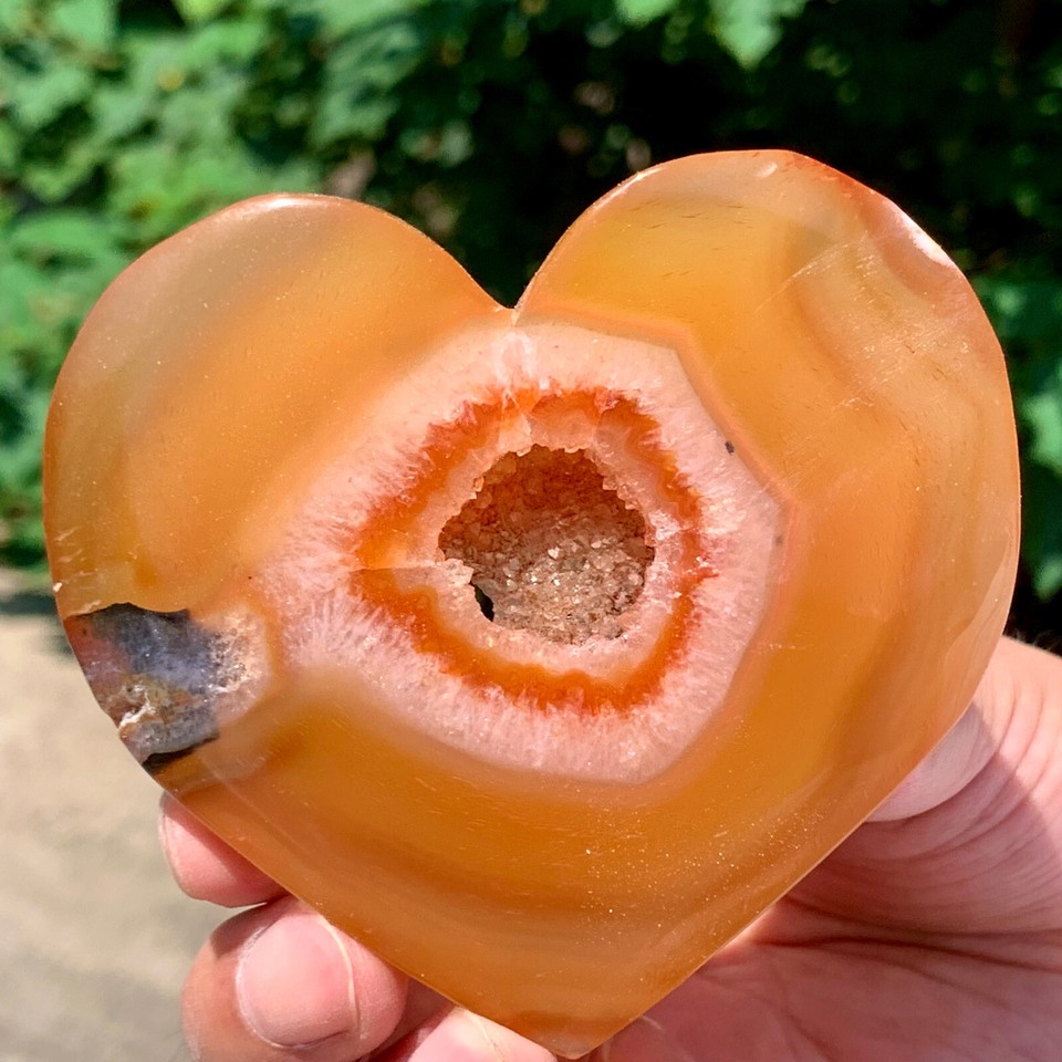 150G Natural agate heart-shaped crystal heart-shaped energy healing | eBay