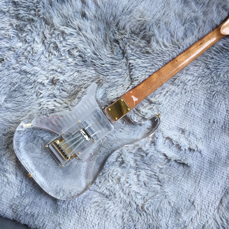 Custom Finish ST Acrylic Body Electric Guitar Gold Hardware SSS Pickups ...