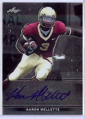 AARON MELLETTE Auto 2013 Leaf Draft Autograph Baltimore RavensFirst ...