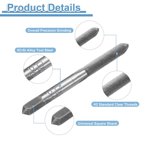 2 Set Metric Hand Taps M4 x 0.5 H2 Thread Taper + Bottom Tap Screw ...