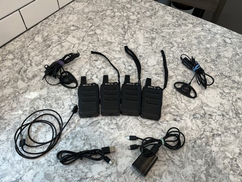 Lot of 4 Mini Retevis RT19 FRS Two Way Radio Ultra-Thin VOX 2W ...