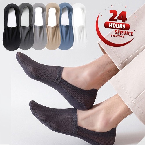 Men Invisible Mesh Socks No Show Nonslip Loafer Low Cut Thin Hosiery Boat Sock | eBay UK