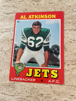 1971 Topps NFL Football #48 Al Atkinson - New York Jets - EX+ | eBay