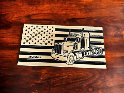 America Wood Semi Flag, Personalized Wood America Flag. Trucker Semi ...