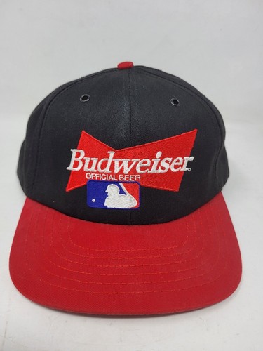 Budweiser Official Beer Baseball Black/Red Snapback Hat Cap USA Made | eBay