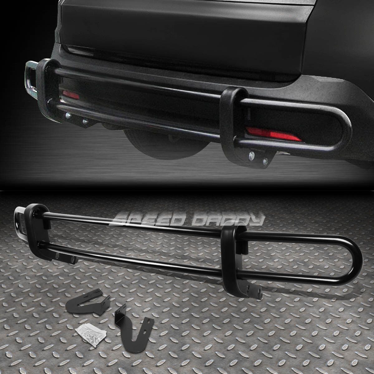FOR 09-15 MERCEDES-BENZ GLK BLACK COATED DOUBLE-BAR REAR BUMPER ...