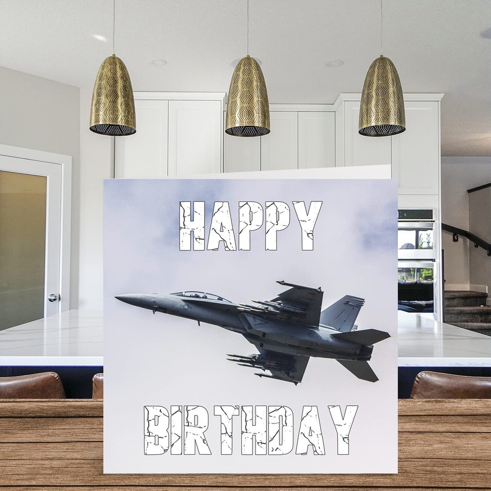 Aviation Birthday Cards for Men Women - Fighter Jet Aeroplane ...