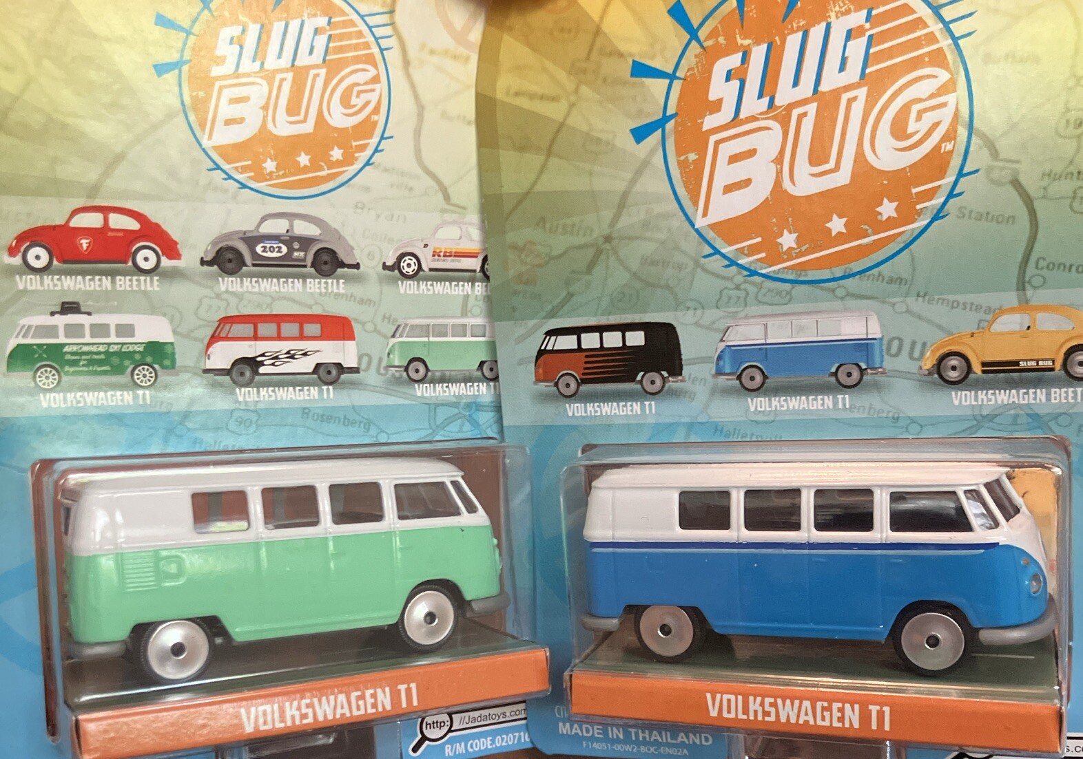 JADA PUNCH BUGGY VW VAN LIME GREEN & Blue 1/64 DIECAST VOLKSWAGEN T1 ...