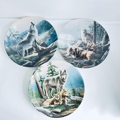 Kevin Daniels Set Of 3 Wolf Plates - Knowles 1991 | eBay