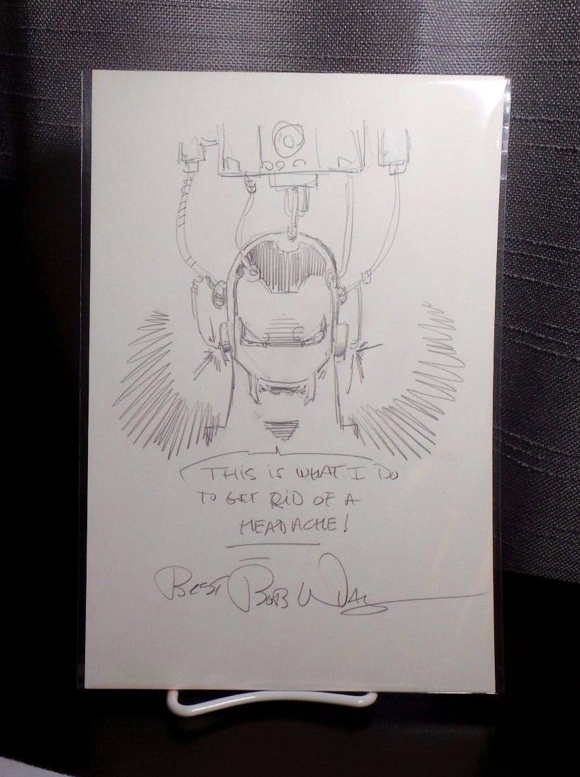 BOB WIACEK Original Signed Pencil Sketch Art IRON MAN 2020 Arno Stark ...