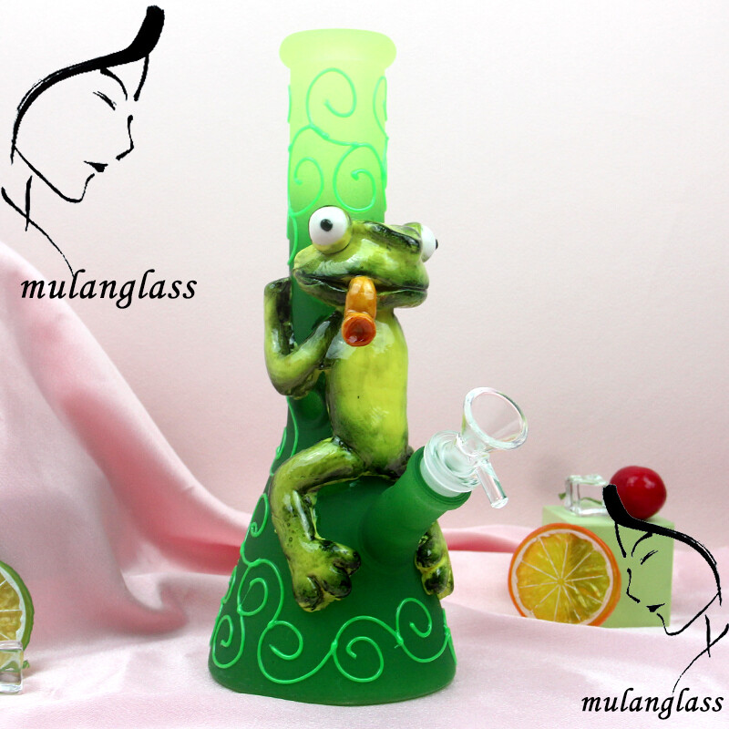 Cutty Glass Tobacco Pipe Smoking Frog 3D Cartoon Bong Glass Water Pipe ...