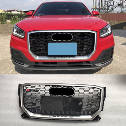 RSQ2 Style Honeycomb Mesh Grille Bumper Grill Chrome Color For Audi Q2 ...