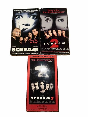 Scream Trilogy Horror VHS Scream 1 2 And 3 Wes Craven Courtney Cox Neve ...