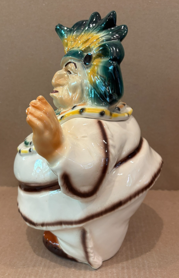 EXTREMELY RARE 1950 Lane & Co Van Nuys CA Cookie Jar ... 🔥Indian Chief🔥 ...