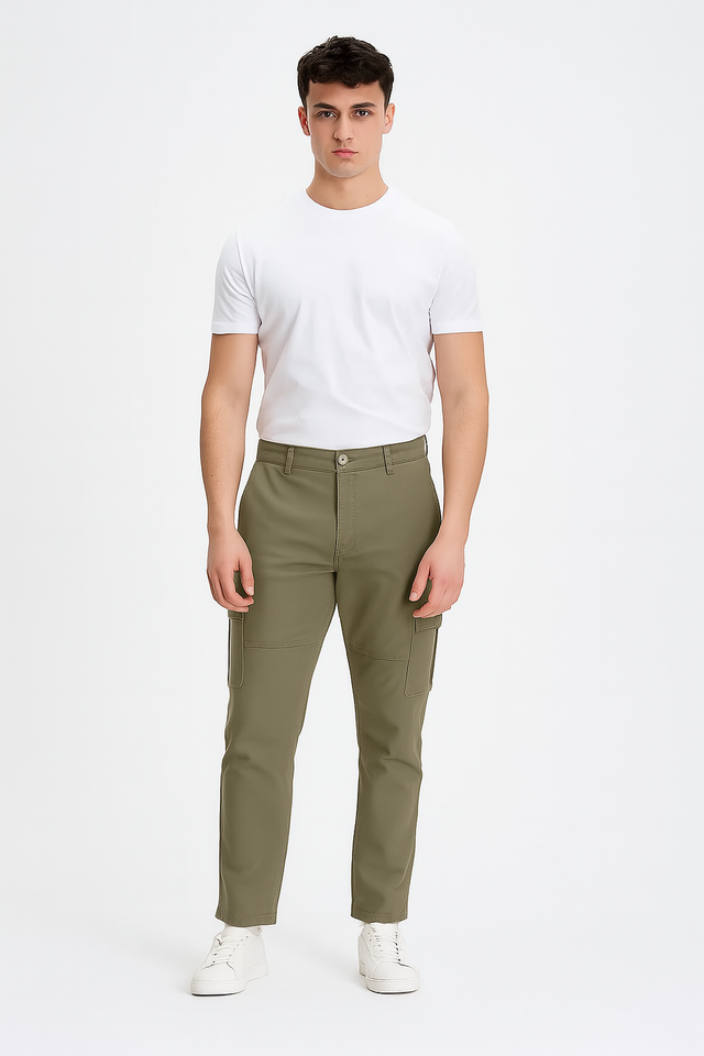 Firetrap Mens Cargo Trousers Cotton Chino Pants Casual Workwear Combat ...