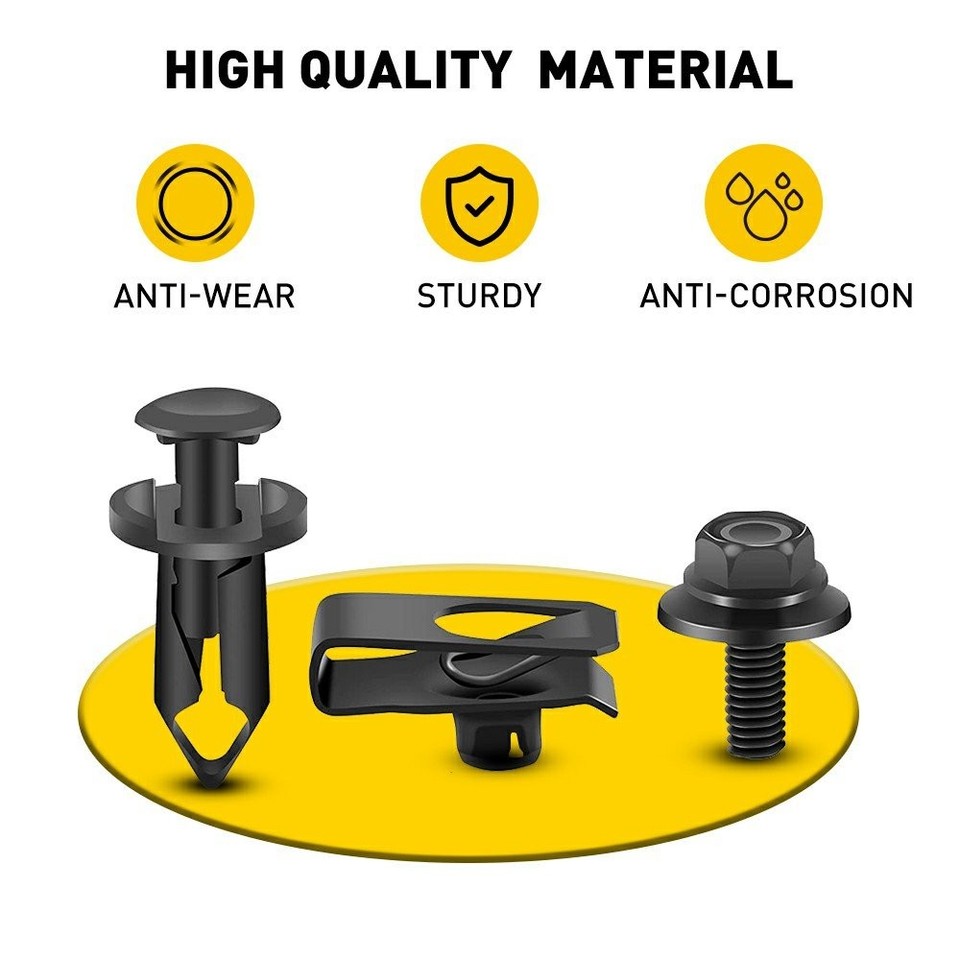 40xMetal Screw Car Body Fender Bumper Retainer U Nut Fastener Clips ...