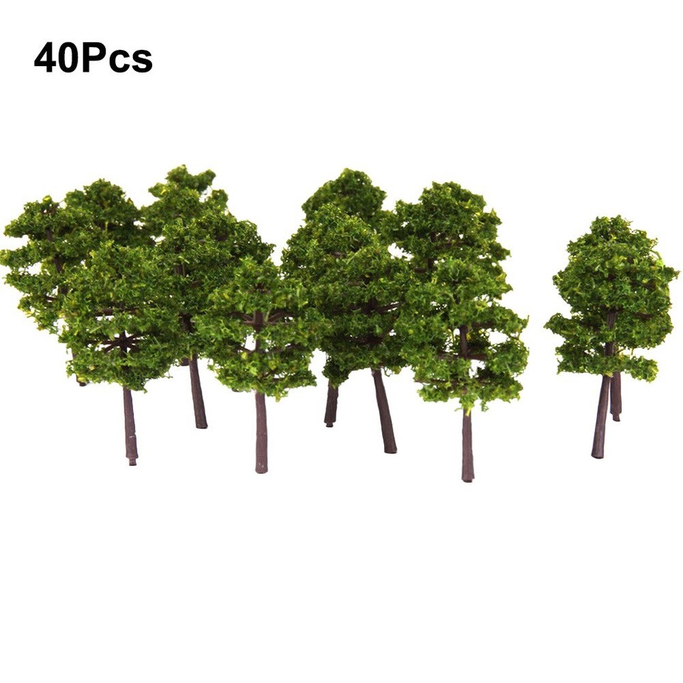 Set Of 40 Deep Green N Scale Model Trees For Building Scenery And ...
