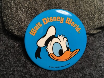 WALT DISNEY WORLD DONALD DUCK BUTTON 1970 80S WALT DISNEY PRODUCTIONS ...
