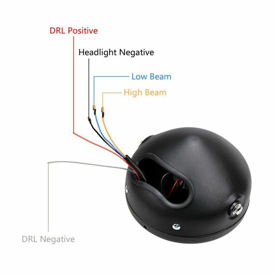 6.5" Motorcycle LED headlight cafe racer custom chopper bobber Yamaha ...