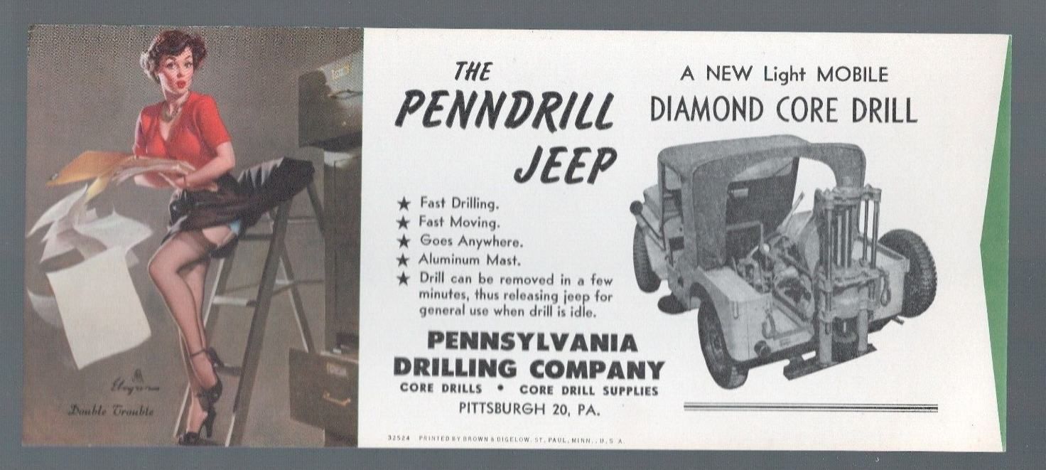 Vintage Penndrill Jeep Diamond Core Drill Print Ad - 4 x 9 - VGX | eBay