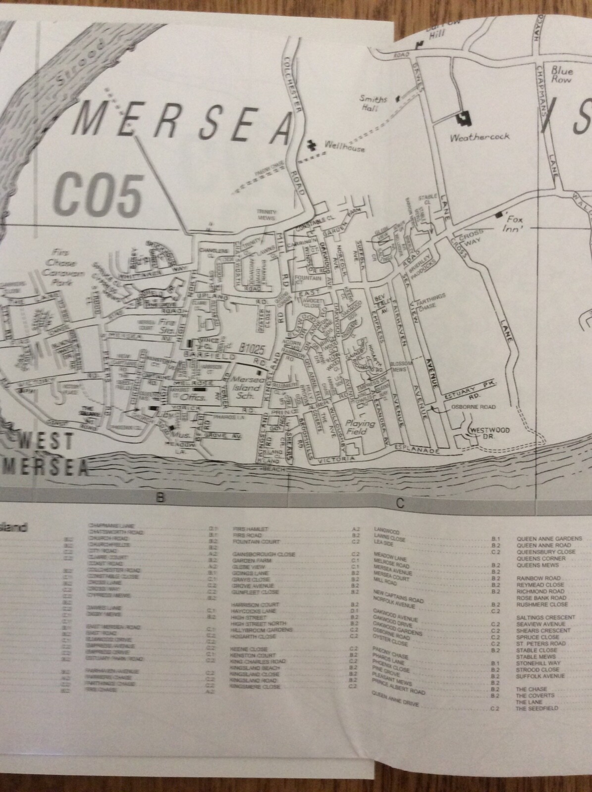 Colchester Mersea Brightlingsea fold out street map Black/White | eBay