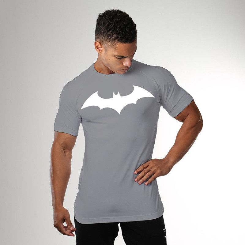 Men Batman Gym Bodybuilding Muscle Training Cotton Casual Athletic T ...