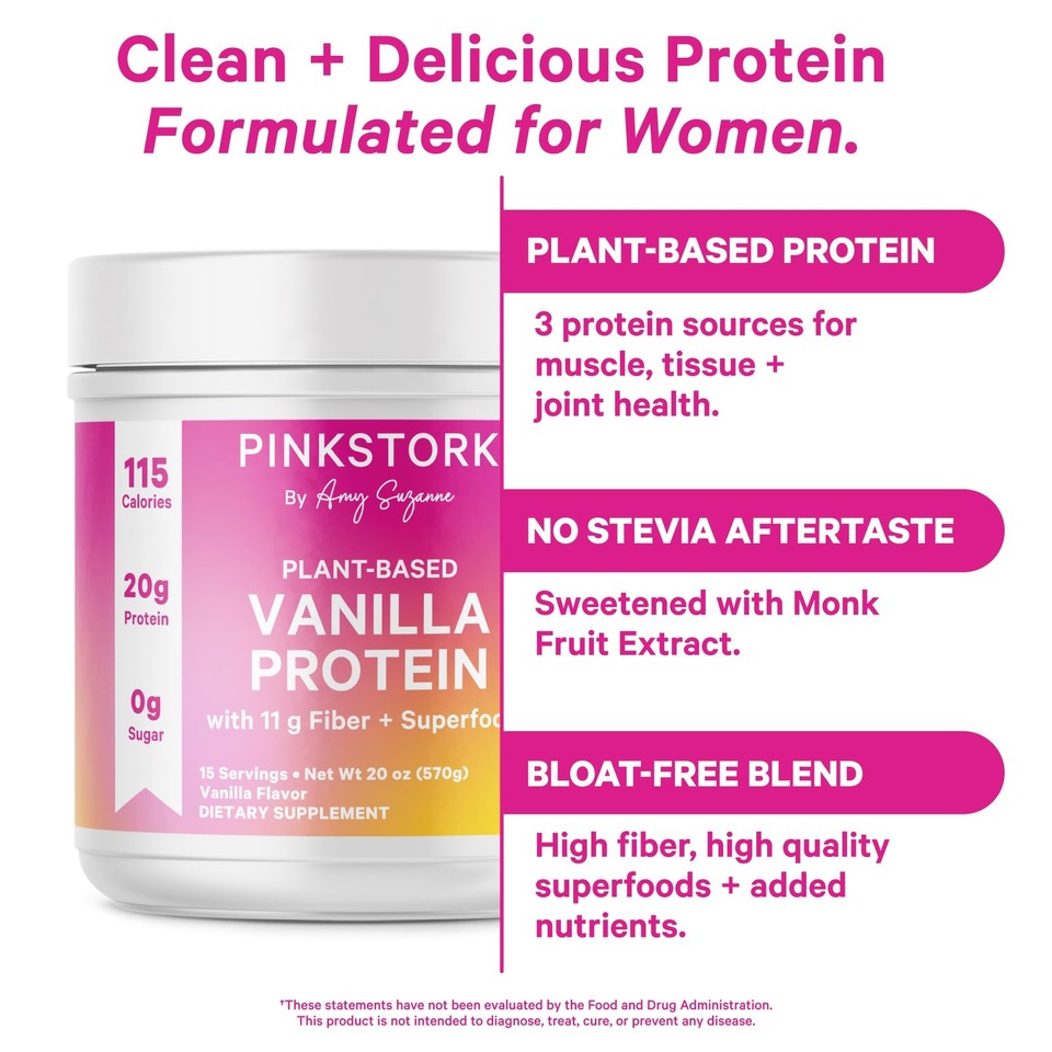 Pink Stork Protein Powder for Women 20g Plant Based Protein Powder with ...