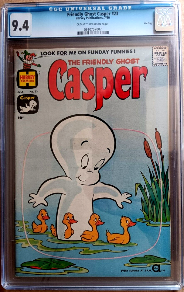 THE FRIENDLY GHOST CASPER #31 CGC 9.4 Cr-OW 1961 ten cent HARVEY FILE ...