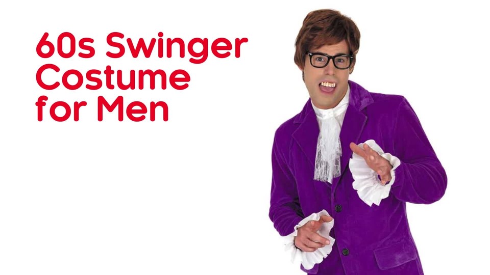 Men`s 60s Austin Powers Costume Adult Purple Gigolo Movie Spy Suit ...