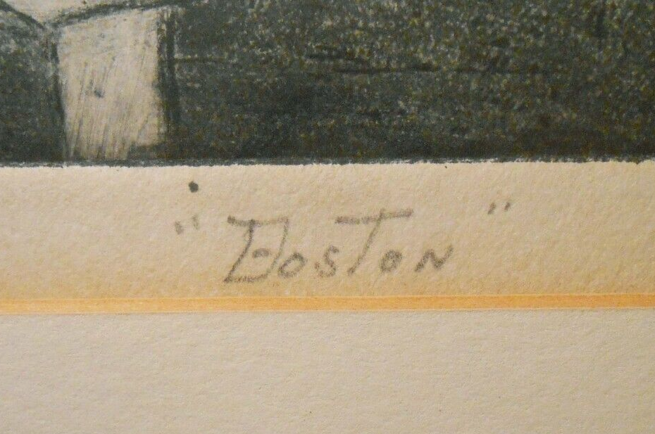ISABELLA BANKS MARKELL (USA 1891-1980) 'BOSTON' B/W AQUATINT PRNT #4/50 ...