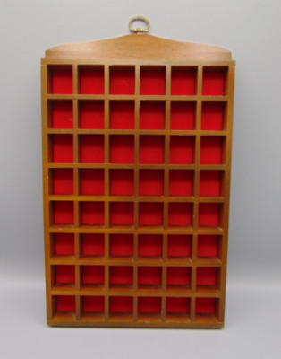 WOODEN THIMBLE DISPLAY CASE / HANGING WALL RACK - HOLDS 48 THIMBLES | eBay