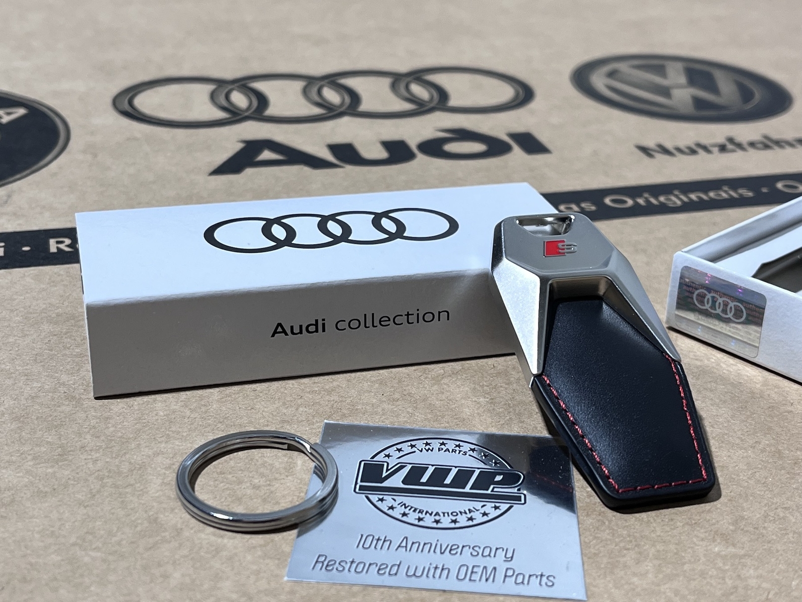 Audi S1 S2 S3 S4 S5 S6 S7 S8 Audi Sport Black Leather Keyring Key Fob ...