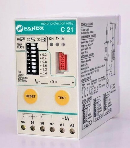 Fanox Motor Protection Relay (C): Overload, Phase loss, Phase Imbalance ...