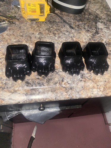 Set 4 Bear Claw Paw Cast Metal Feet for Wood Burning Stove | eBay