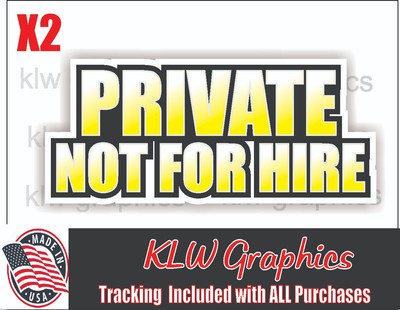 Private Not for Hire Decal Sticker Car Turbo Diesel Truck Trailer Semi ...