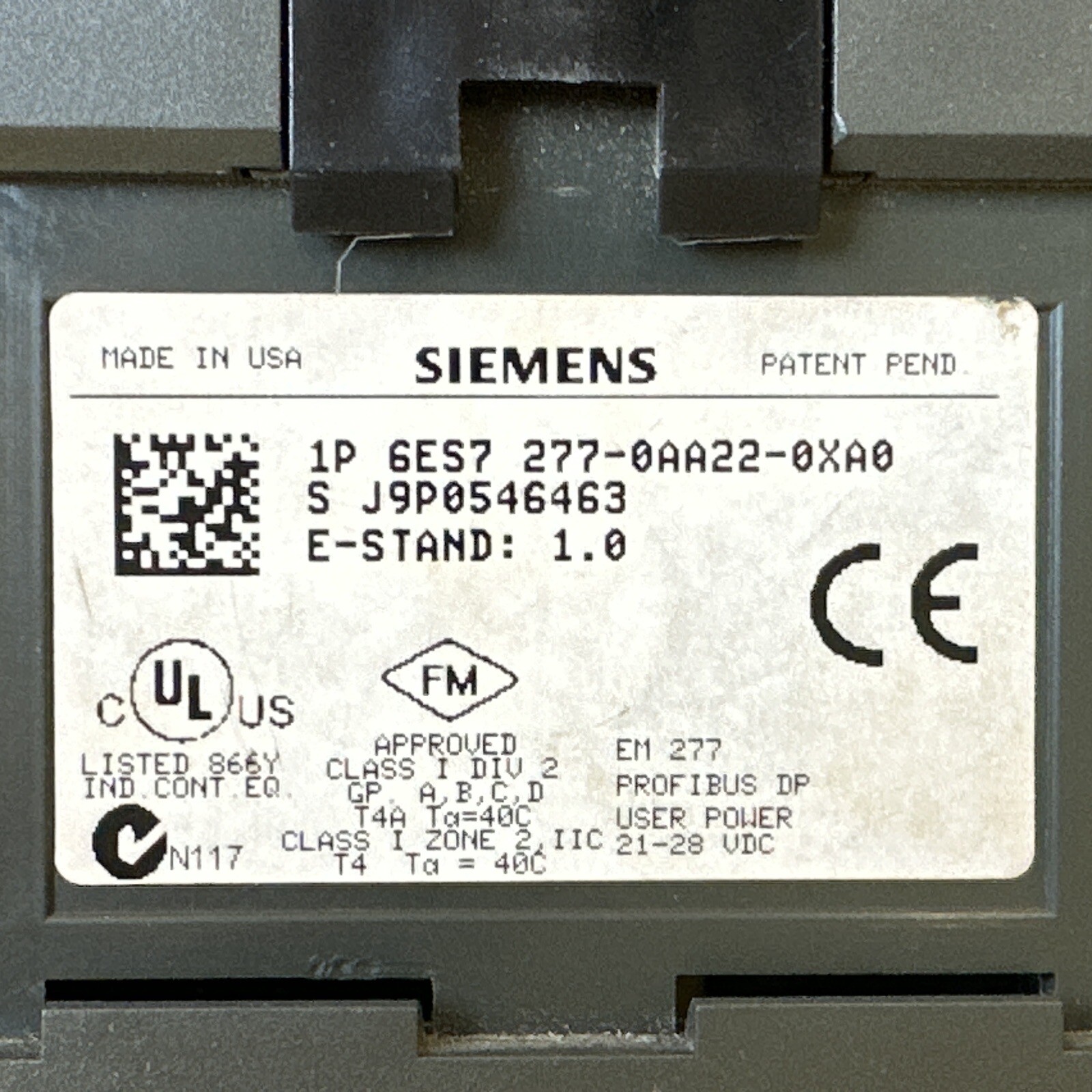 PREOWNED- Siemens 6ES7 277-0AA22-0XA0 PLC Profibus-DP Module 9.6kB to ...