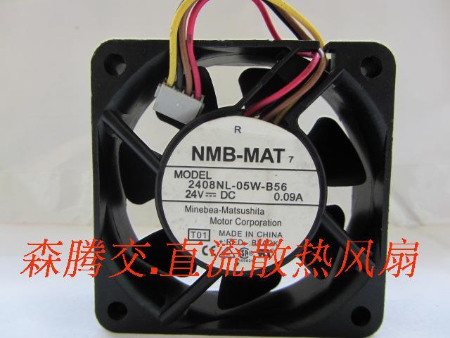 2pcs NMB-MAT 2408NL-05W-B56 6020 24V 0.09A 4Pin Drive cooling fan # ...
