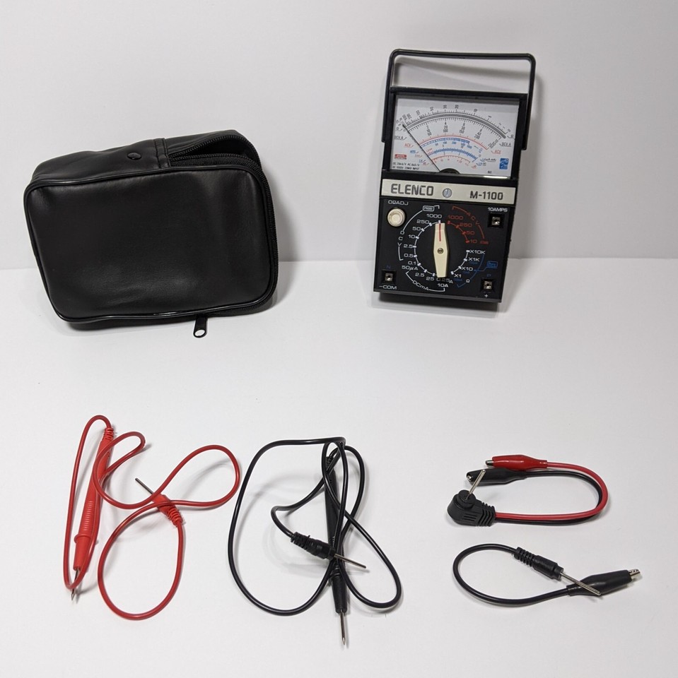 Elenco Multimeter Analog Display M-1100 Black TESTED WORKS 2 sets of ...
