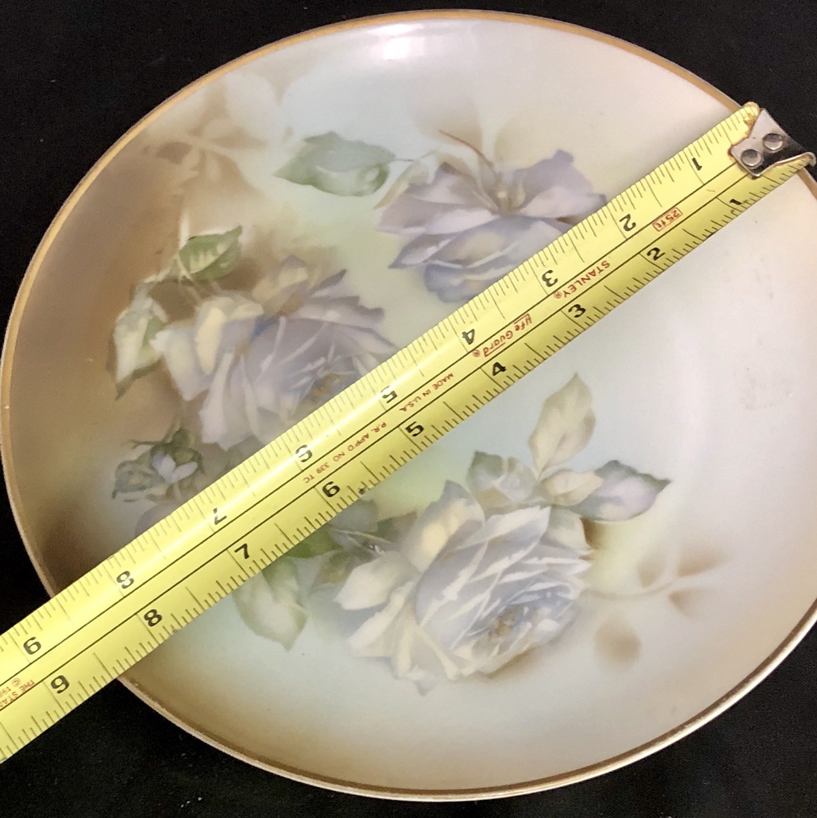 Vintage 10" Weimar Germany Porcelain Hand Painted Roses Decorative ...