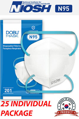 25 N95 Respirator Masks NIOSH Certified DOBU MASK Medium size Made in ...