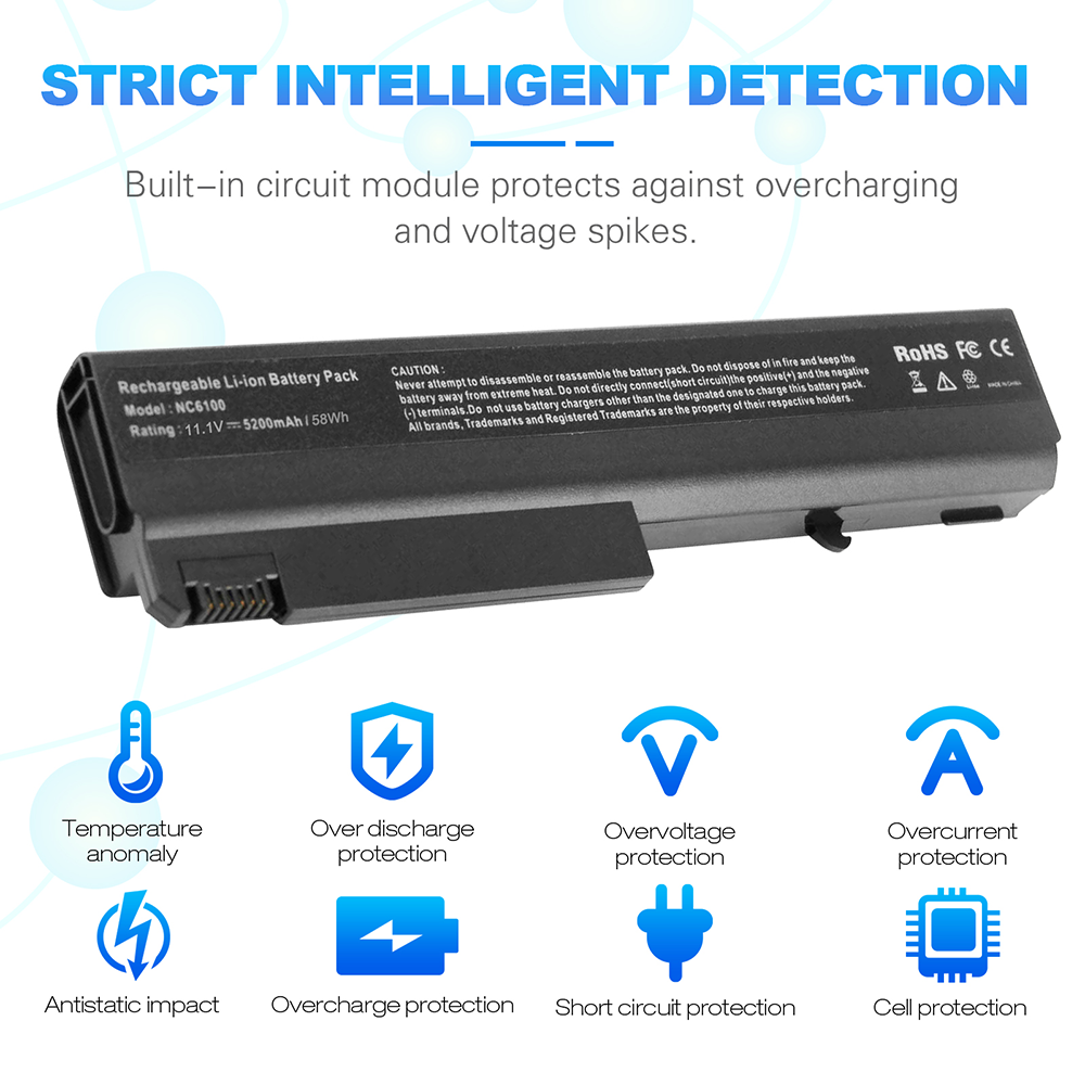 NC6100 Laptop Battery for HP Compaq 6510b 6515b 6710b 6710s 6715s 6715b ...