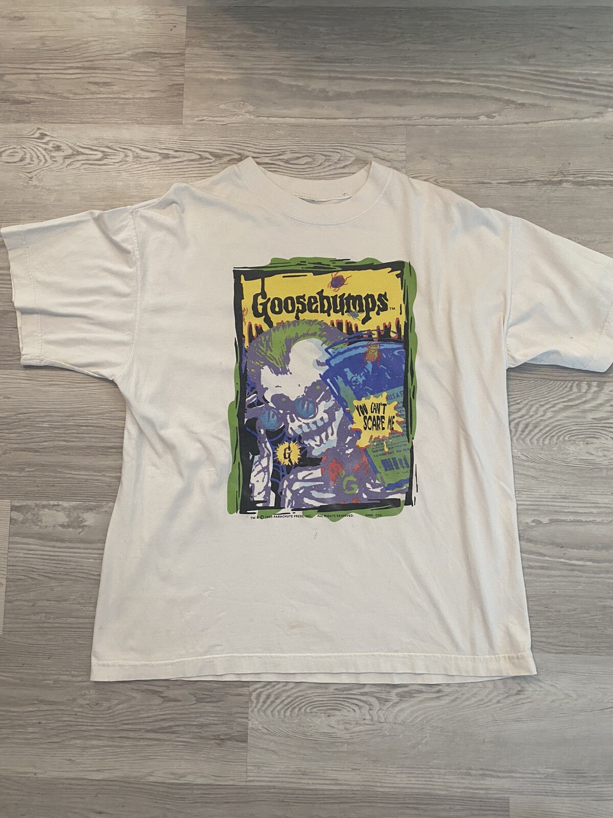 Vintage 1995 Goosebumps Curly Skeleton Movie Promo T … - Gem