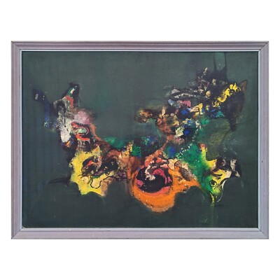 JOE ROSE (1915-1999) RARE Original Painting Abstract Expressionism 1975 ...