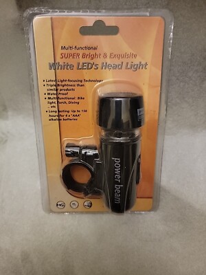 Black BICYCLE MULTI-FUNC. 5-LED HEAD LIGHT BIKE FLASHLIGHT TORCHES ...