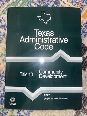 Texas administrative code Community Development 2022 | eBay