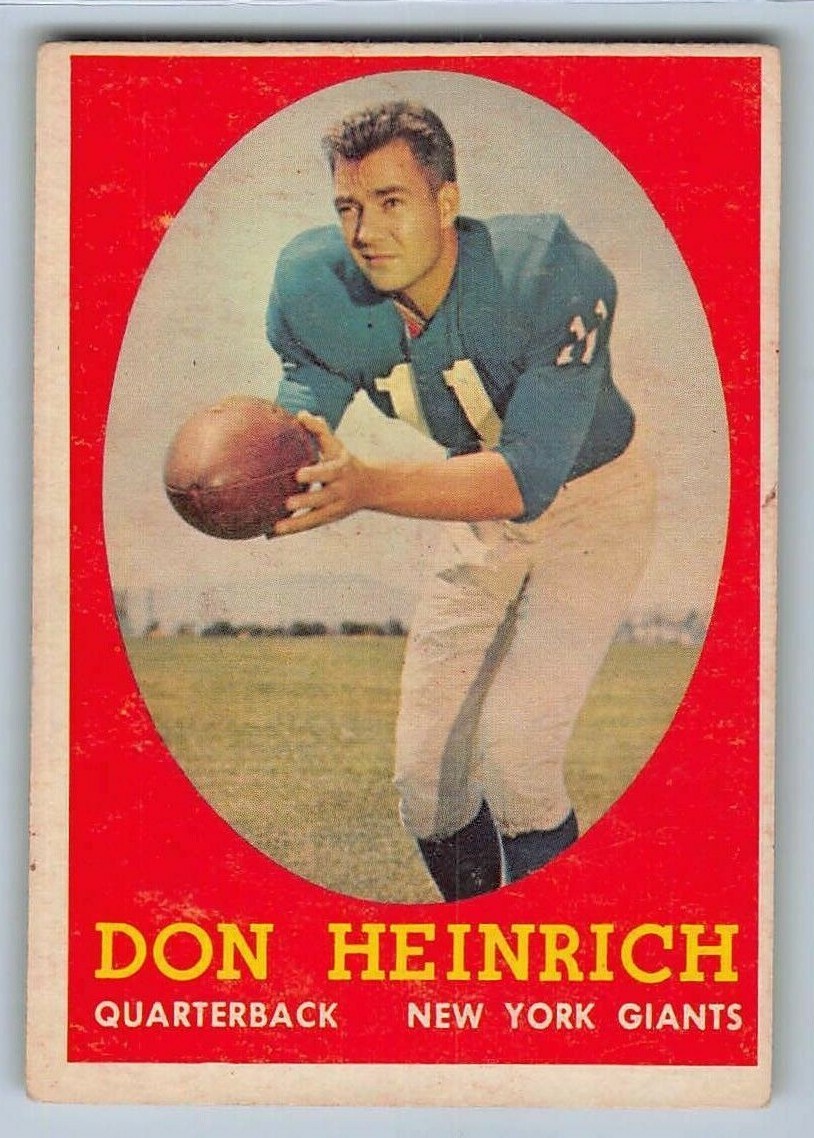 1958 DON HEINRICH - Topps Football Card # 83 - NEW YORK GIANTS | eBay
