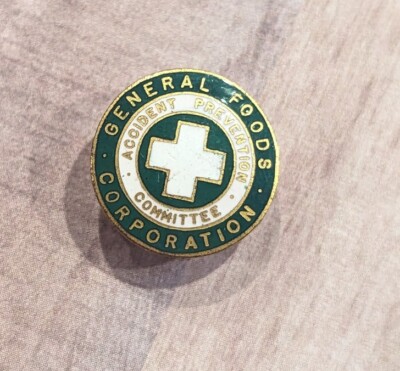 General Foods Accident Prevention Committee Screw Back Lapel Button ...