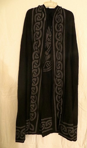 PENTAGRAM CLOAK BLACK RITUAL ROBE PAGAN WICCA GODDESS CELTIC NORSE ...