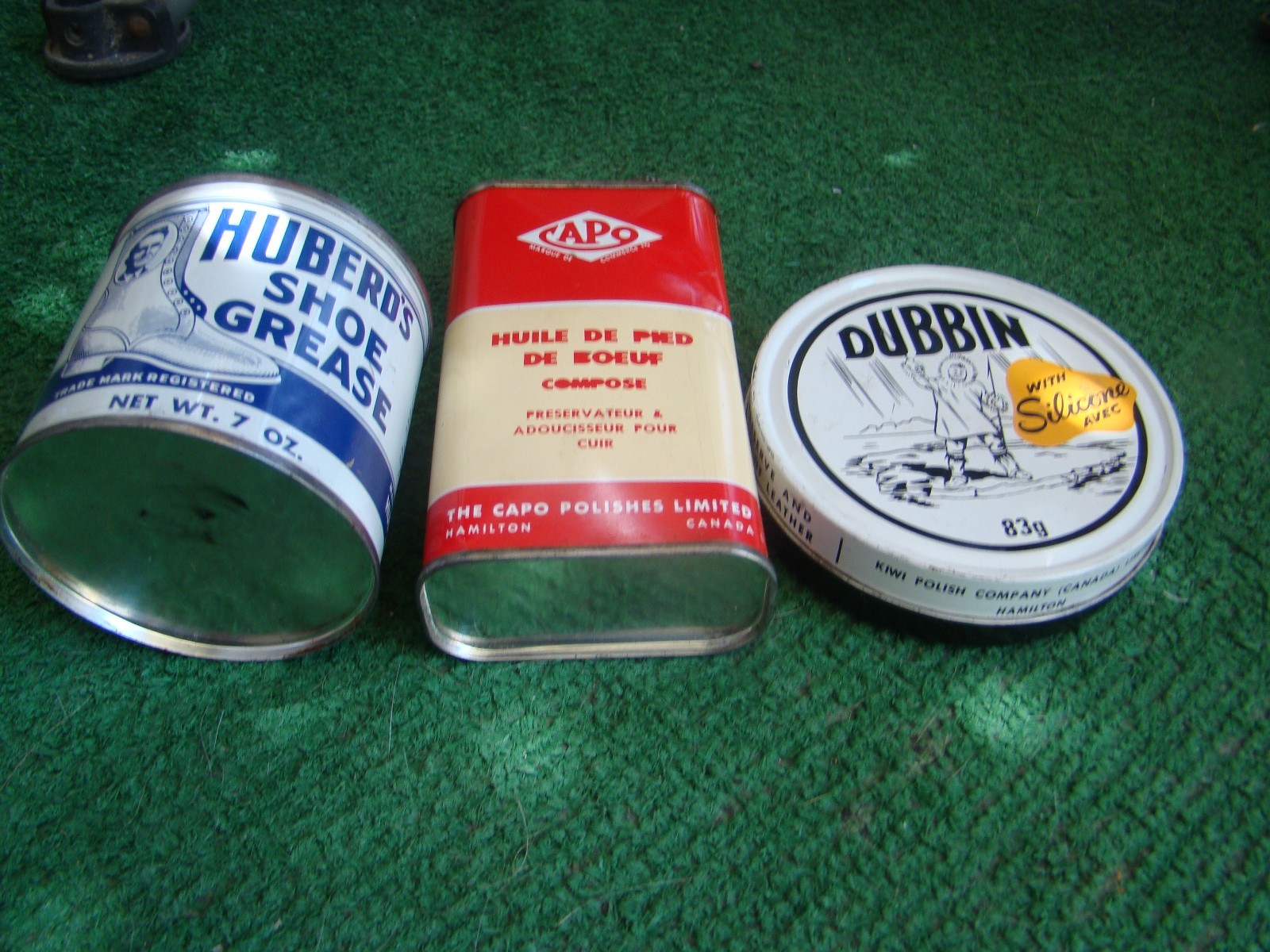 Vintage Dubbin-Capo-Huberds Shoe Grease Oil Preservative Leather Tins ...